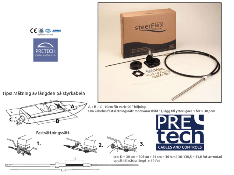 .DIRECCIÓN MECÁNICA SteerFlex LT Pretech (Eslora hasta 6 mts) | Naval ...