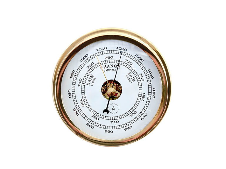 BARÓMETRO Aneroide---base: 175....altura: 40mm-(con baño de oro 24K ...