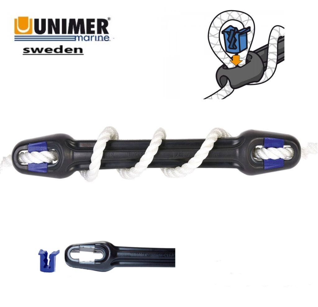 Amortiguador amarre caucho U-Cleat. 42cm.–(para cabo Ø12-16mm) | Naval ...